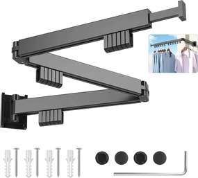 Výsuvný 3-STUPŇOVÝ Skládací Věšák Na Oblečení S Háčky, 120 CM