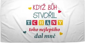 Sablio Ručník Když Bůh stvořil tchány - 50x100 cm
