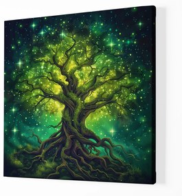 Obraz na plátně - Strom života Vesmírné snění FeelHappy.cz Velikost obrazu: 80 x 80 cm