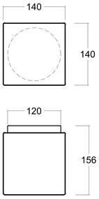 Osmont 67596 Apus 2, čtverhranné svítidlo z triplexového skla LED 5W 4000K, IP44, 14 x 14cm