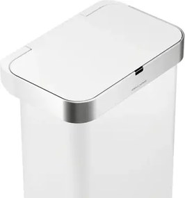 Simplehuman SENSOR bílá ocel / Odpadkový koš / Bezdotykový / Hlasové a