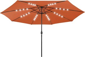 Zahradní slunečník s LED osvětlením 400 cm terakotový 312535