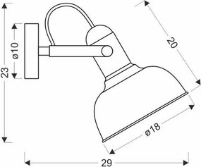 Nástěnné bodové svítidlo RENO 1xE27/40W/230V černá