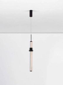 Matně černé keramické LED stmívatelné závěsné svítidlo se stínidlem z akrylového skla ø 8 cm Stalactite – Nova Luce