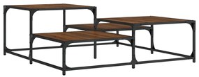 Konferenční stolek hnědý dub 107 x 107 x 40 cm kompozitní dřevo - Default Title