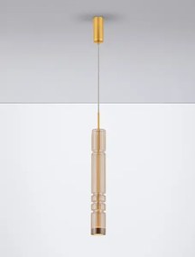 LED zlato-cognac moderní lustr Bento