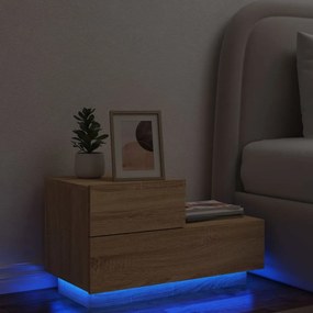 vidaXL Noční stolek s LED osvětlením 70 x 36 x 40,5 cm [836778] Barva: dub sonoma