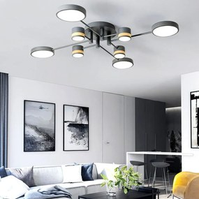 Toolight Toolight, LED stropní svítidlo s dálkovým ovládáním APP528-8C, šedá, OSW-08470