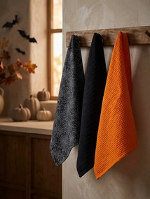 Sinsay - Sada 3 kuchyňských utěrek s halloweenským motivem - černá