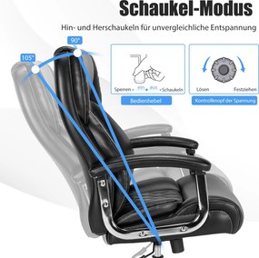 Costway Manažerská židle, ergonomická kancelářská židle, unese až 225 kg, psací