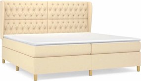 Box spring postel s matrací krémová 200x200 cm textil 3128794