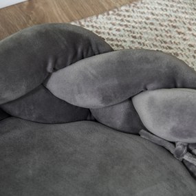 PawHut pohovka pro psy pratelná v pračce včetně polštáře kulatý pelíšek pro kočky 55 cm x 55 cm x 14 cm pro malé psy sametová na dotek šedá | Aosom.de