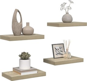 Plovoucí nástěnné police 4 ks dub 40 x 23,5 x 3,8 cm MDF 323870
