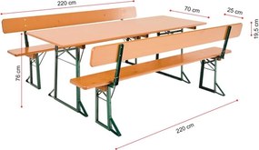 Hawaj Pivní set 220 x 70 x 25 cm s opěrkou