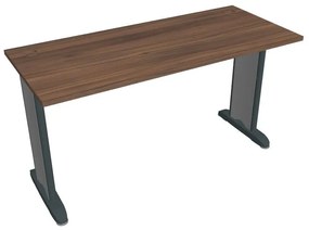 Stůl pracovní rovný 140 cm hl. 60 cm - Hobis Flex FE 1400 Dekor stolové desky: ořech, Barva nohou: černá