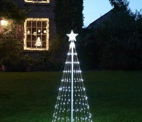 Venkovní vánoční světelný kužel, 2m vysoký, 480 LED diod, bílá konstrukce, různé barvy na výběr Barva: Modrá