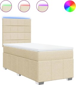Box spring postel s matrací krémová 80 x 200 cm textil 3293800
