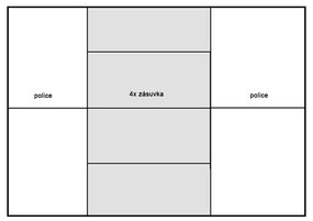 DALLAS s | komoda D1 | 157 cm | sonoma