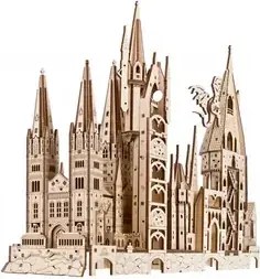 Ugears 3D dřevěné mechanické puzzle Hrad Bradavice, Harry Potter