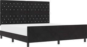 Postel s boxspringem s čelo Černá 180 x 200 cm samet 3344893