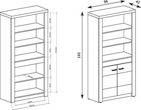 Casarredo - Komfort nábytek Obývací stěna, sestava INDIANAPOLIS sv. jasan (4+5+9+11)