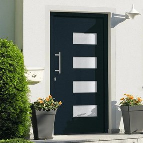 vidaXL Vchodové dveře hliník a PVC 110 x 210 cm [3056823] Barva: antracitová