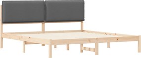 Rám postele s čalouněným čelem Tmavě šedá 200 x 200 cm 3405558