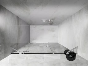 Mexen Lunar, levé otočné sprchové dveře 120 cm, 8mm čiré sklo, bílý profil, 834S-120-050-20-00-L