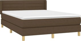 Box spring postel s matrací tmavě hnědá 140x190 cm textil 3130348