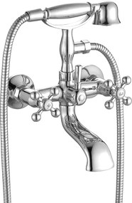 Kuchinox Stillo, nástěnná vanová baterie s ruční sprchovou soupravou, chromová, LAV-BKI_011D