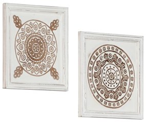 Ručně vyřezávané nástěnné panely 2 ks MDF 40 x 40 x 1,5 cm