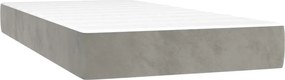 vidaXL Box spring postel s matrací 100x200 cm samet [3127540] Barva: světle šedá