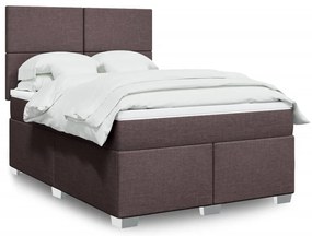 Box spring postel s matrací tmavě hnědá 140x190 cm textil 3292779