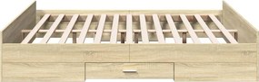 Rám postele se zásuvkami dub sonoma 200x200 cm kompozitní dřevo 3280267
