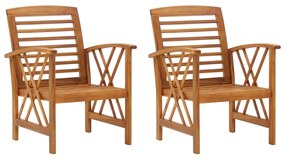 Zahradní židle 2 ks masivní akáciové dřevo,  310266
