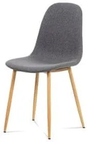 Autronic Moderní jídelní židle Jídelní židle, šedá látka-ekokůže, kov dub (CT-391 GREY2)