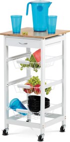 Regál, mdf, bílá, DR-043