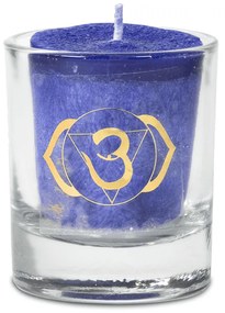 Milujeme Kameny Čakrová vonná svíčka - 6. čakra - levandule, smrk, heřmánek