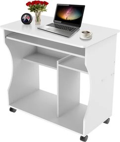 Psací stůl Yaheetech – bílá, 80 cm (délka) × 48 cm (šířka) × 76 cm (výška) (264773174225)