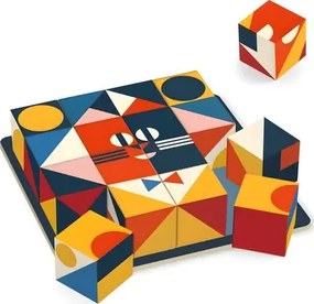 DJECO Logická hra Sologic - Cubologic 16 / Dřevěná skládačka / 16 kost