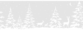 Vánoční statická bordura na sklo W1 (20 x 150 cm) / Dekorativní statické bordury Srnky v lese d-c-fix