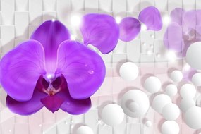 Obraz orchidej na abstraktním pozadí - 120x80 cm