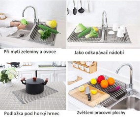 Goodhome Rolovací podložka na dřez na nádob - multifunkční, ROLLUP