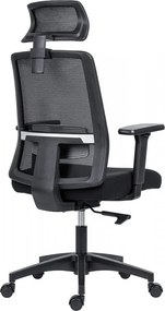 Kancelářská ergonomická židle DELFO — síť / látka, černá