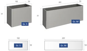 Biohort Truhlík Belvedere 100 maxi stříbrná metalíza