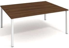 Dvojstůl pracovní rovný 180×160 cm - Hobis Uni USD 1800 Dekor stolové desky: ořech, Barva nohou: bílá