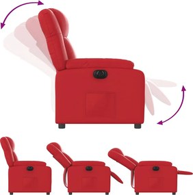Elektrické polohovací křeslo červené umělá kůže 3205141