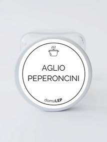 Samolepka na kořenky AGLIO PEPERONCINI bílá 5 cm základní písmo