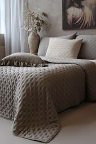 Měkký taupe prošívaný přehoz Aix Soft na dvoulůžko – 260*240 cm