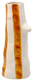 Villa Collection Kameninová váza se zobákem a řasami Styles 26 cm Brown